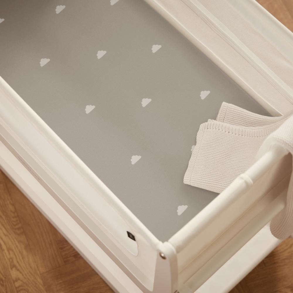 Crib 2 Pack Fitted Sheets - Grey / Cloud & Snuz